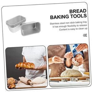 UPKOCH 6pcs Rectangular Toast Box French Toast Aluminum Baking Pans Mini Cake Bread Baking Tray Loaf Baking Homemade Bread Making Mould Baking Mold Non-stick Bakeware Cake Baking Box A01