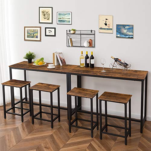 HOOBRO Bar Table and Chairs Set and High Counter Stools Bundle,3-Piece Breakfast Table Set for Kitchen Living Room, Dining Room, BF52BT01-BF04BY01G1