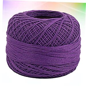 Ciieeo 1 Roll Yarn Wool Yarn Purple Yarn Hand Knitting Yarn Cotton Linen Yarn Cotton Warp Thread Crochet Yarn Cotton Yarn to Weave Purple Cotton Ball Cotton Blend Sock Yarn