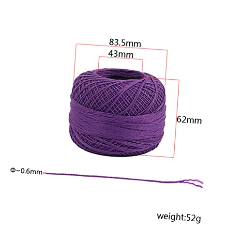 Ciieeo 1 Roll Yarn Wool Yarn Purple Yarn Hand Knitting Yarn Cotton Linen Yarn Cotton Warp Thread Crochet Yarn Cotton Yarn to Weave Purple Cotton Ball Cotton Blend Sock Yarn