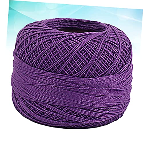 Ciieeo 1 Roll Yarn Wool Yarn Purple Yarn Hand Knitting Yarn Cotton Linen Yarn Cotton Warp Thread Crochet Yarn Cotton Yarn to Weave Purple Cotton Ball Cotton Blend Sock Yarn