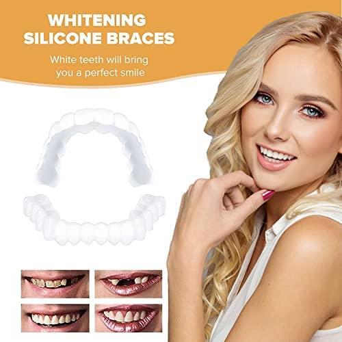 4 PCS Dentures Teeth for Women and Men, Dental Veneers for Temporary Teeth Restoration, Nature and Comfortable, Protect Your Teeth and Regain Confident Smile, Natural Shade-5