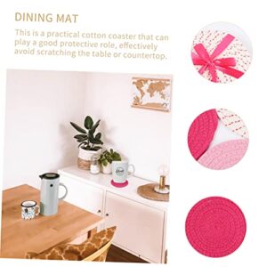 Circle Placemats 3pcs Pad Coaster Table Placemats Coffee Drink Woven Placemats Jute Rope Coaster Cup Round Dining Table Mats Cup Pad Handmade Dining Mat Dining Table