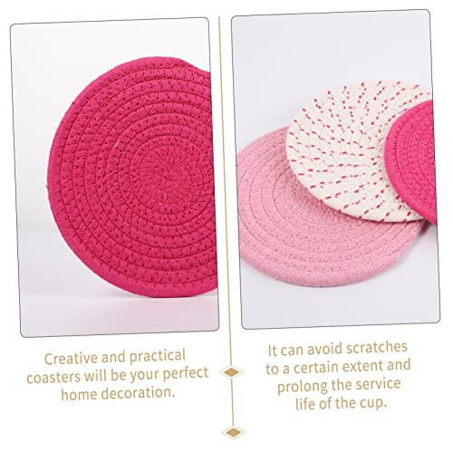 Circle Placemats 3pcs Pad Coaster Table Placemats Coffee Drink Woven Placemats Jute Rope Coaster Cup Round Dining Table Mats Cup Pad Handmade Dining Mat Dining Table