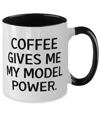 Unique Idea Model Gifts, Coffee Gives Me My Model Power, Beautiful Graduation Two Tone 11oz Mug For Coworkers From Team Leader, Model car, Model airplane, Model train, Model rocket, Diecast model,