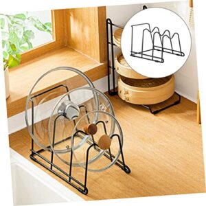 UPKOCH Stainless Steel Pot Rack Plate Holders for Dinner Plates Shelf Brackets Kitchen Utensils Organizer Pan Organizer Pot Holder Storage Pans Stainless Steel Lid Stand Pot Lid Stand