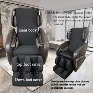 FBKPHSS Full Body Shiatsu Massage Chair Cover, Dust Protection Massage Chair Cover Stretch Fabric Zero Gravity Recliner Chair Cover for All Types of Massage Chairs,Black,Full Body