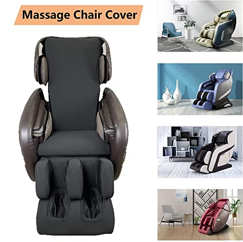 FBKPHSS Full Body Shiatsu Massage Chair Cover, Dust Protection Massage Chair Cover Stretch Fabric Zero Gravity Recliner Chair Cover for All Types of Massage Chairs,Black,Full Body