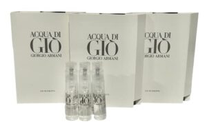 giorgio armani acqua di gio men edt sample spray perfume 1.2ml /.04 oz - 3 pcs set