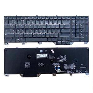 laptop keyboard compatible with dell alienware 17 r5 p38e area-51m a51m gray us rgb backlit