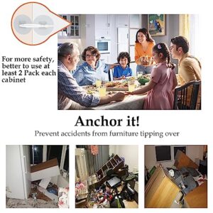 Furniture Anchors (30 Pack) No Drill Upgraded Furniture Straps for Baby Proofing, Self-Adhesive Secure 168 Pound Furniture Prevent Falling Anti Tip Earthquake Straps for Child Safety