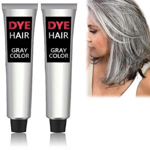 2023 new silver gray natural hair dye cream, silver gray hair dye, silver hair color, lushadows silver hair dye, unisex fashion dye for all hair types (2 pcs)