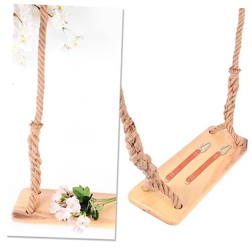 Toyvian Adult Swings for Outside Outdoor Swings Swing Indoor Rope Swing Hanging Swing Cottonwood Swing The Swing Aldult Brown Wooden Rope Child Swings for Adults Swing for Kids