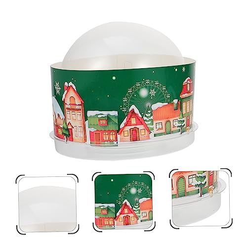 BUGUUYO 5 Sets Boxes Christmas Hug Bucket Plastic Cake Containers Mini Cake Box Clear Cake Stand Dessert Box Christmas Clear Dessert Boxes Clear Plastic Cake Box Handy Gift Case Gift Box