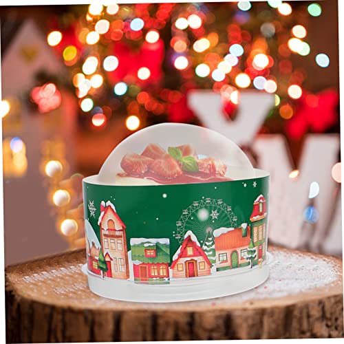 BUGUUYO 5 Sets Boxes Christmas Hug Bucket Plastic Cake Containers Mini Cake Box Clear Cake Stand Dessert Box Christmas Clear Dessert Boxes Clear Plastic Cake Box Handy Gift Case Gift Box