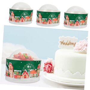 BUGUUYO 5 Sets Boxes Christmas Hug Bucket Plastic Cake Containers Mini Cake Box Clear Cake Stand Dessert Box Christmas Clear Dessert Boxes Clear Plastic Cake Box Handy Gift Case Gift Box