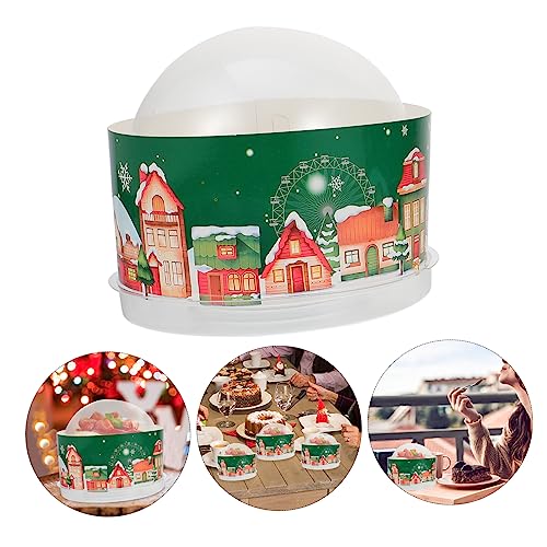 BUGUUYO 5 Sets Boxes Christmas Hug Bucket Plastic Cake Containers Mini Cake Box Clear Cake Stand Dessert Box Christmas Clear Dessert Boxes Clear Plastic Cake Box Handy Gift Case Gift Box