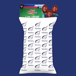 Football Candy Lollipop Rings, Individually Wrapped for Tailgates, Birthday Party Favors, and End of Season Banquets, 18 Suckers