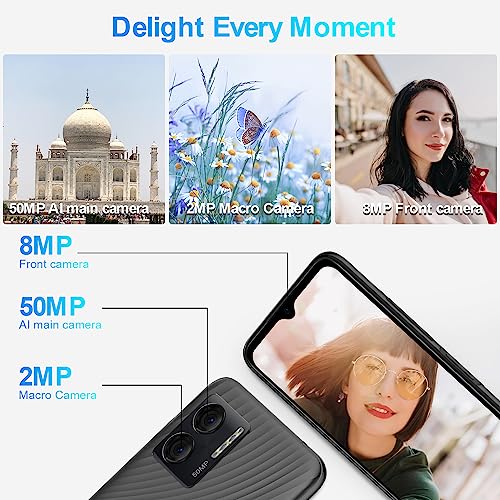 DOOGEE N50 Cell Phone, 2023 Android 13 15GB+128GB Smartphone, 6.52" HD+ Android Phone, 4200mAh, 50MP Camera, Dual 4G Unlocked Phones, OTG, T-Mobile