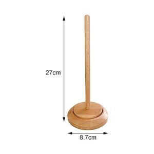 DYNWAVE Solid Wood Yarn Ball Holder Embroidery Accessory Handmade Presents Double Shaft Wooden Wool String Dispenser for Grandmother Wife Beginners