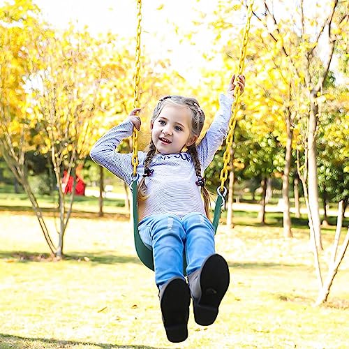 Ymeibe Heavy Duty Toddler Swing Set with 66 Inches Chain Coated Swing Seat Replacement Accessories for Kids Outdoor Play Playground Trees Swing (Green/1 Pack)