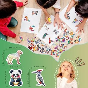 ViKiVi 100 Pcs Cute Animal Stickers, Diamond Art Animal Aesthetic Stickers for Kids Teens Adults, Waterproof Water Bottle Stickers Laptop Stickers, Cool Animal Sticker Pack