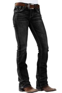 peihot women's jeans 90s mid rise bootcut jeans high stretch black jeans size 8 pantalones de mujer boot cut denim pants