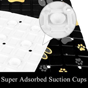 Non-Slip Bathtub Mats Gold Dog Paw Print and Star Prints Soft Bath Tub Bathroom Shower Mat for Baby and Adults, Machine Washable