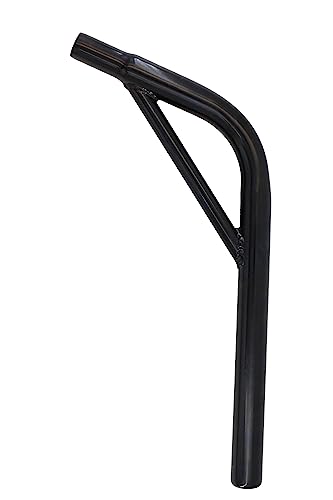 Bike Seat Post with Support, Steel Lay Back BMX Bicycle Seat Post w/ Support, Multiple Sizes (Black) (27.2 X 350mm)