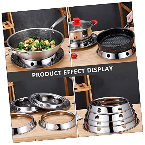 Alipis 4 Pcs Wok Rack Gas Burner Bassinet Stand Stainless Steel Saute Pan Pressure Cooker Steam Rack Gas Stove Range Wok Stand Heat-Proof Pot Stand Heat-Proof Pot Holder Steam Holder Air