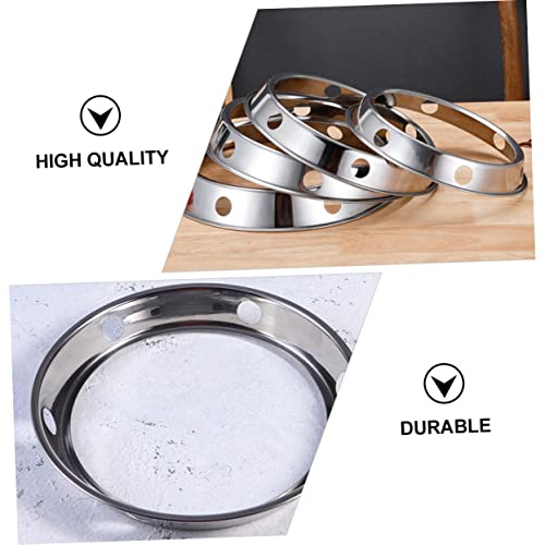 Alipis 4 Pcs Wok Rack Gas Burner Bassinet Stand Stainless Steel Saute Pan Pressure Cooker Steam Rack Gas Stove Range Wok Stand Heat-Proof Pot Stand Heat-Proof Pot Holder Steam Holder Air