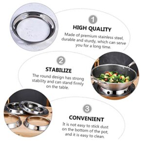 Alipis 4 Pcs Wok Rack Gas Burner Bassinet Stand Stainless Steel Saute Pan Pressure Cooker Steam Rack Gas Stove Range Wok Stand Heat-Proof Pot Stand Heat-Proof Pot Holder Steam Holder Air