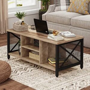 FATORRI Bookshelf and Coffee Table for Living Room (Rustic Oak)