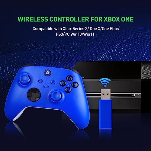 vaomon Controller with Wireless Adapter for Xbox One, Xbox Series X/S, Xbox One X/S, PC, 2.4GHZ Controller with 3.5mm Headphone Jack (Blue)