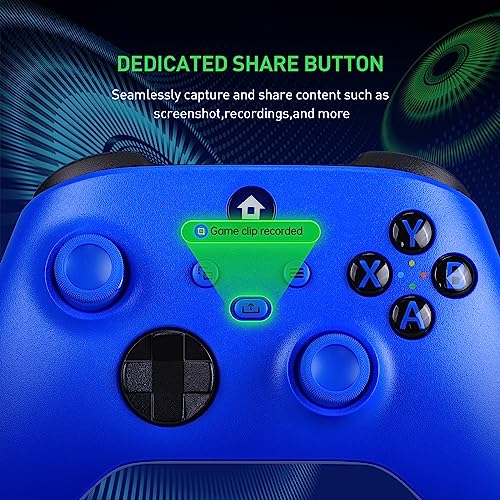 vaomon Controller with Wireless Adapter for Xbox One, Xbox Series X/S, Xbox One X/S, PC, 2.4GHZ Controller with 3.5mm Headphone Jack (Blue)