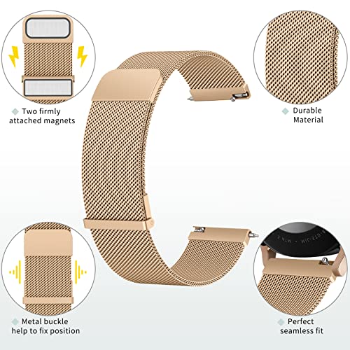 Meliya Metal Bands Compatible with Amazfit GTS/GTS2/GTS 3/GTS 2e/GTS 2 mini/GTS 4 mini/GTS 4/GTR mini, 20mm Band Replacement Quick Release Watch Straps for Amazfit Bip U Pro/Bip/Bip Lite/Bip S/Bip S lite/Bip U/Bip 3/Bip 3 Pro (Rose Gold)