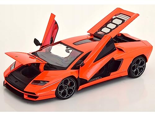 Lambo Countach LPI 800-4 Orange with Red Interior Special Edition 1/18 Diecast Model Car 31459OR