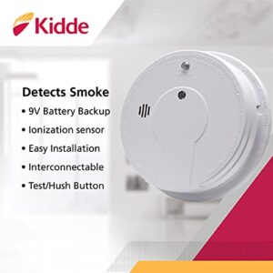 Kidde Hardwire Carbon Monoxide Alarm with Digital Display and Peak Level Memory 5.75 Diameter x 1.8 Depth & Smoke Detector, Hardwired Smoke Alarm with Battery Backup Included, Interconnect, Pack of 6