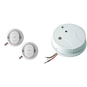 kidde hardwired smoke & carbon monoxide detector, aa battery backup, interconnectable, led warning light indicators, 2 pack & smoke detector, hardwired smoke alarm