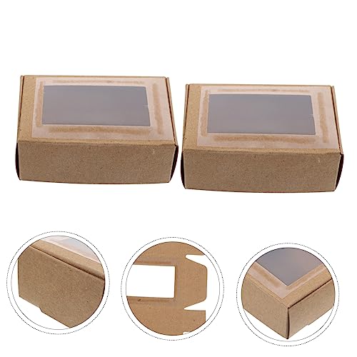 STOBOK 50pcs Packaging Boxes Mini Boxes for Favors Cupcakes Containers Mini Cake Containers Paper Storage Box Compact Paper Box Soap Boxes for Homemade Soap Packing Box Carton Cake Box