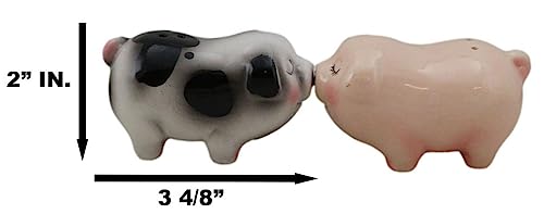 Ebros Gift Ceramic Star Crossed Lovers Chubby Country Farm Bacon Porky Pig Couple Kissing Salt And Pepper Shakers Set Valentines Pigs Piglets Figurines Party Kitchen Tabletop Collectible Accents