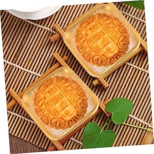 YARNOW 100 Sets Moon Cake Packaging Bag Plastic Bread Box Cookie Container Clear Tray Hot Seal Cookie Bag Tray Mini Cake Dome Clear Plastic Cupcake Boxes Egg-yolk Puff Box Packing Box Set