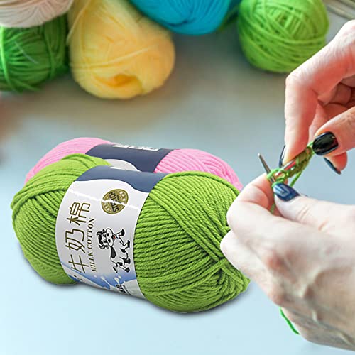 2 Set 1 Roll 5-Strand Wool Yarn Soft Warm DIY Beginner Needlework Hand Knitting Crochet Yarn Ball for Sewing Shop Wool Yarn