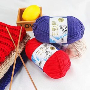 2 Set 1 Roll 5-Strand Wool Yarn Soft Warm DIY Beginner Needlework Hand Knitting Crochet Yarn Ball for Sewing Shop Wool Yarn