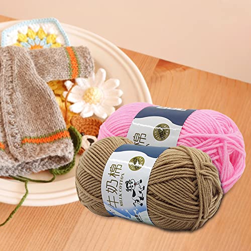 2 Set 1 Roll 5-Strand Wool Yarn Soft Warm DIY Beginner Needlework Hand Knitting Crochet Yarn Ball for Sewing Shop Crochet Thread