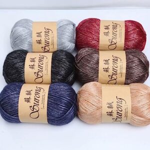 2 Set 1 Roll 100g Crochet Yarn Strong Warmth Multiple Colour Hand Knitting Thick Wool Thread Cotton Yarn for Gift Yarn Balls