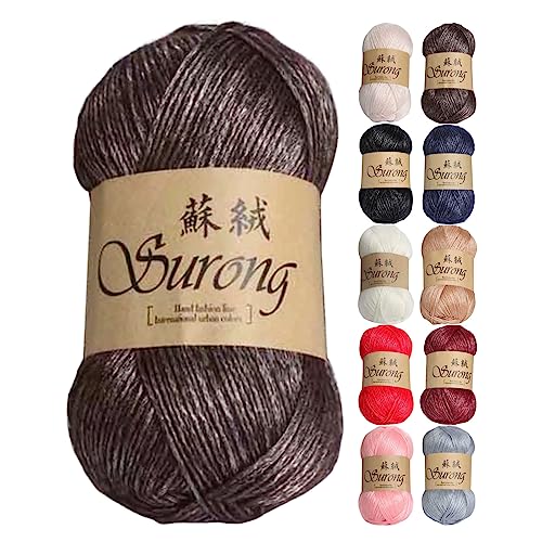 2 Set 1 Roll 100g Crochet Yarn Strong Warmth Multiple Colour Hand Knitting Thick Wool Thread Cotton Yarn for Gift Yarn Balls