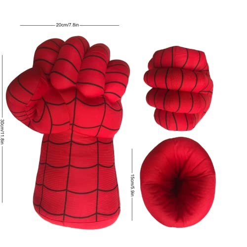 NefsAm Superhero Hands Boxing Gloves Smash Fists Soft Plush Toys Superhero Gloves Cosplay for Kids Christmas Halloween Birthday Gift(1 Pair)