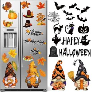 28 pcs thanksgiving refrigerator magnet halloween fridge magnetic stickers holiday refrigerator decor fall funny magnet fall magnetic garage door decoration for metal garage door car kitchen