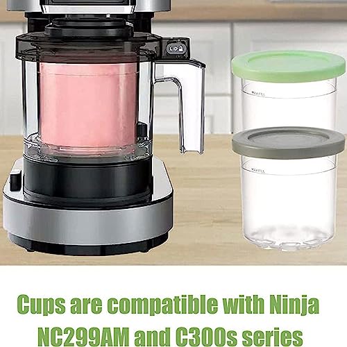 Creami Deluxe Pints, for Ninja Pints with Lids, Ice Cream Pints Airtight and Leaf-Proof Compatible with NC299AMZ,NC300s Series Ice Cream Makers